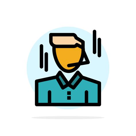 Businessman Manager Worker Man Abstract Circle Background Flat Color Icon 19095600 Vector Art At