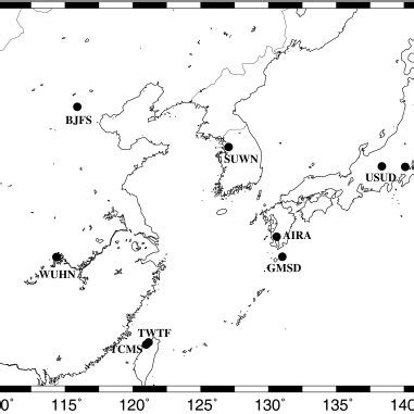 Map Of GPS Sites Used In This Study Download Scientific Diagram