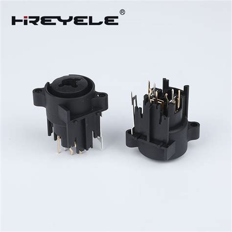 Xlr Combo Jack Connector Combining 3 Pole Xlr Female Socket And 6 35mm Jack Pcb Mounting