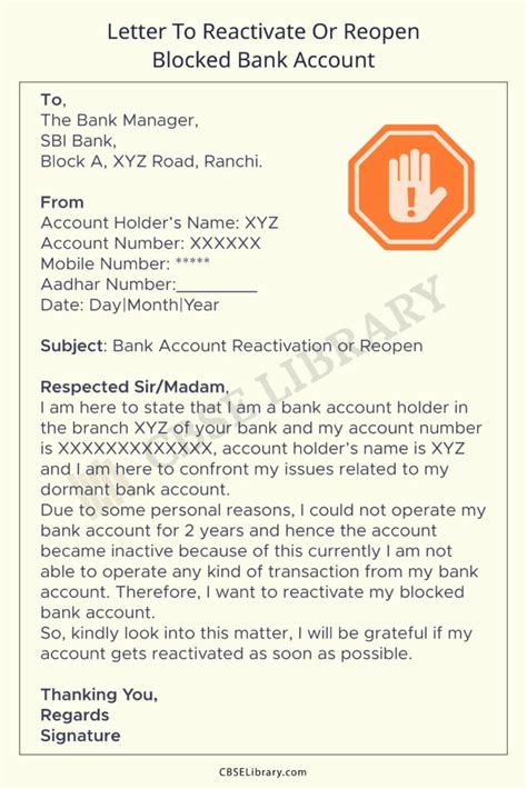 Bank Account Blocked Reopen Request Letter How To Write A Letter To