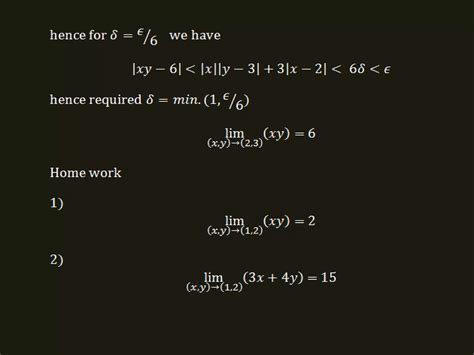 Limit And Continuity For The Function Of Two Variables Pptx