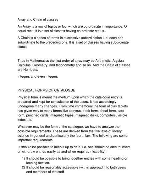 Array And Chain Of Classes O Equal Rank It Is A Set Of Classes Having Co Ordinate Status A