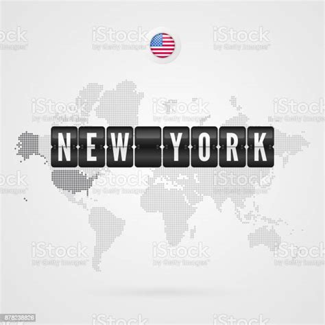 새로운 Yorkl 점수 판입니다 미국 국기 아이콘입니다 벡터 세계지도 Infographic 기호입니다 국제 글로벌 부호입니다