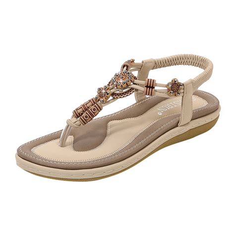Women Ladies String Bead Casual Elastic Band Bohemian Beach Shoes