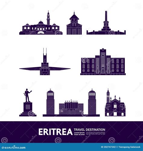 Eritrea Deep Blue Travel Destination Vector Illustration Stock Vector