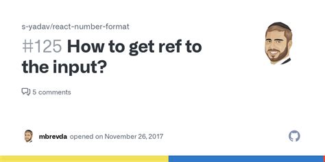 How To Get Ref To The Input · Issue 125 · S Yadavreact Number Format · Github