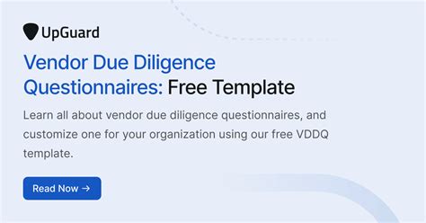 Vendor Due Diligence Questionnaires Free Template Upguard