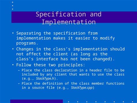 ppt specification and implementation separating the specification