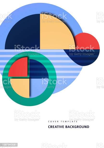 포스터 커버 디자인의 추상적인 기하학적 패턴 배경 텍스처 원과 세그먼트가 있는 최소한의 다채로운 벡터 배너 템플릿입니다 벡터 0명에 대한 스톡 벡터 아트 및 기타 이미지