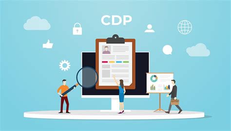 Cdp Customer Data Platform Concept With People Analyze Data With Icon