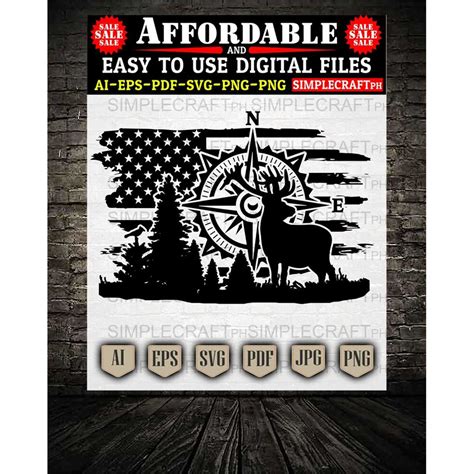 Deer And Compass Svg Deer Hunting Svg Duck Hunting Svg Inspire