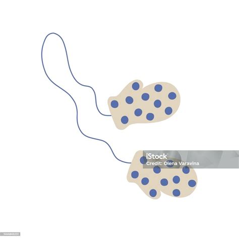 따뜻한 니트 장갑 플랫 만화 스타일 간단한 벡터 일러스트 레이 션 겨울 추운 기간을 위한 따뜻한 옷 디자인 목적을 위한 계절 크리스마스 휴가 액세서리 0명에 대한 스톡 벡터