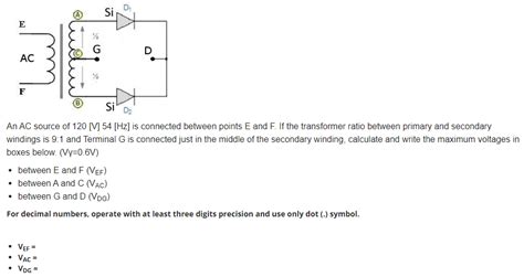 Solved An AC Source Of V Hz Is Connected Between Chegg