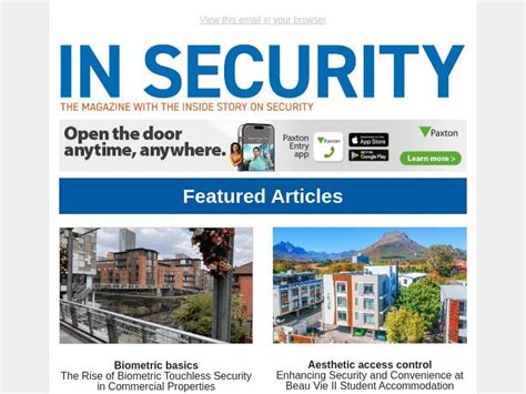 In Security Magazine On Linkedin Biometricsecurity Biometrics Security Accesscontrol