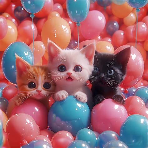 Inflated Glossy Balloon In Multicolor Palette Pbr Texture Seamless