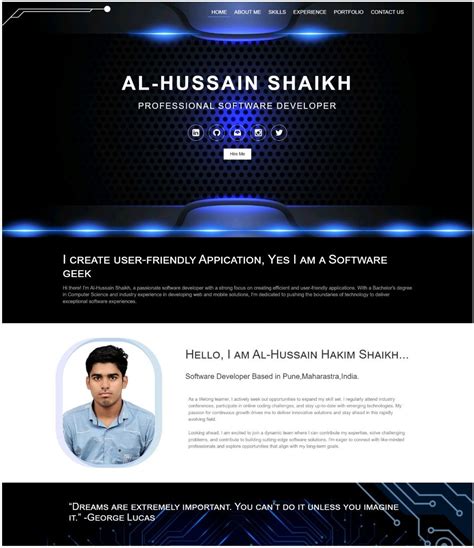 al hussain shaikh on linkedin mywork portfolio webdevelopment machinelearning appdevelopment