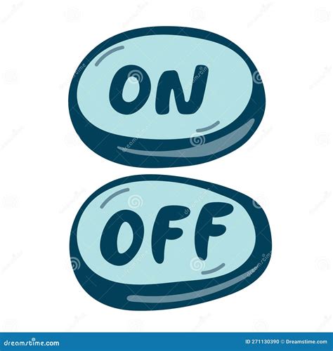 On And Off Toggle Switch Buttons With Lettering Modern Devices User Interface Mockup Or Template