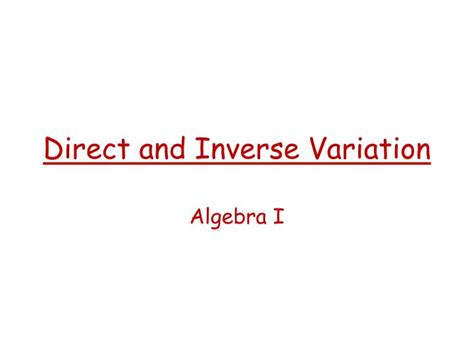 Ppt Direct And Inverse Variation Powerpoint Presentation Free Download Id 2463951
