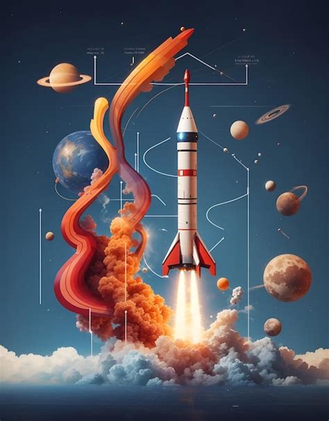 Premium Ai Image A Rocket Launching Into Space