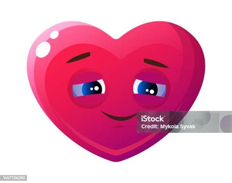 피곤한 재미 있는 만화 심장 평면 아이콘 3d 분홍색 이모티콘 감정에 대한 스톡 벡터 아트 및 기타 이미지 감정 개념 귀여운 Istock
