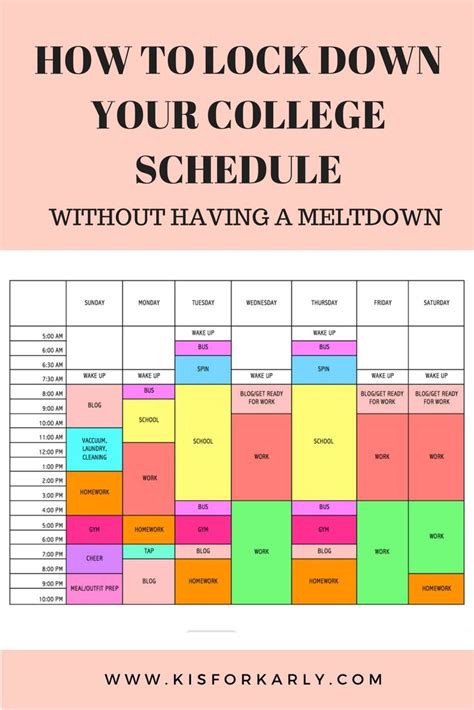 Color Coded Schedule At Maria Baum Blog