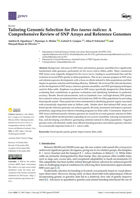 PDF Tailoring Genomic Selection For Bos Taurus Indicus A