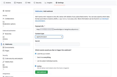Integrate Github Eventbridge Alibaba Cloud Documentation Center