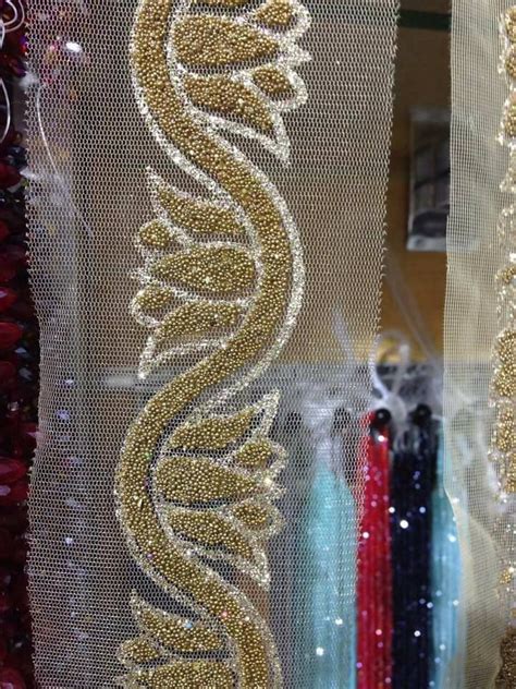 Fabric With Sequins And Other Crafting Supplies
