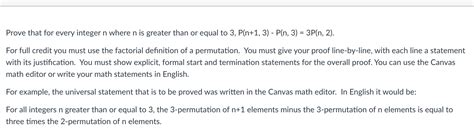 Solved Prove That For Every Integer N Where N Is Greater