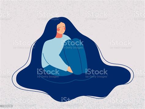 우울한 여인은 슬픈 생각에 울부물려 있습니다 슬픔에 대한 스톡 벡터 아트 및 기타 이미지 슬픔 여자 한 명의 여자만 Istock