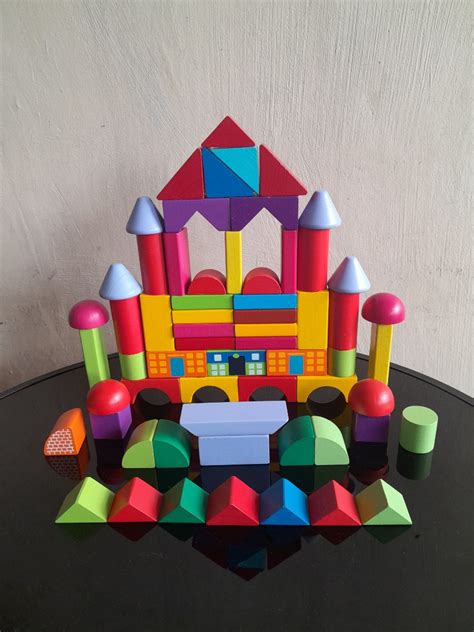 Colorful Wooden Building Blocks Hobbies And Toys Toys And Games On Carousell