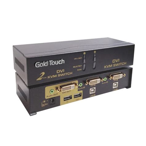 2port Dvi Kvm Switch Gold Touch