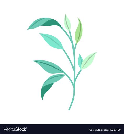 Cute Green Stem Royalty Free Vector Image Vectorstock
