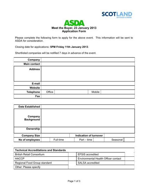Printable Job Application Form For Asda Printable Form 2024