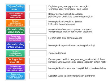 Kuis Koding Permainan Pencocokan