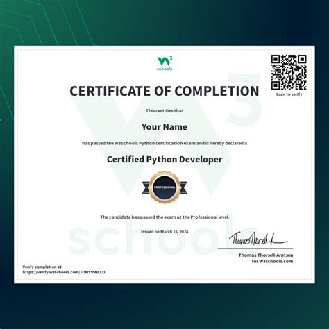 Python Course Certificate W3schools —