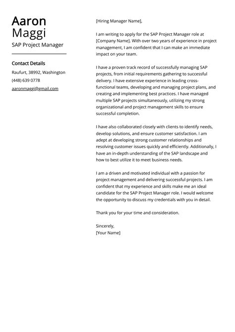 Project Manager Cover Letters It Manager Cover Letter Example