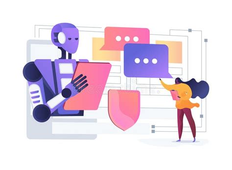 Ai Backed Customer Support Abstract Concept Vector Illustration Stock Illustration