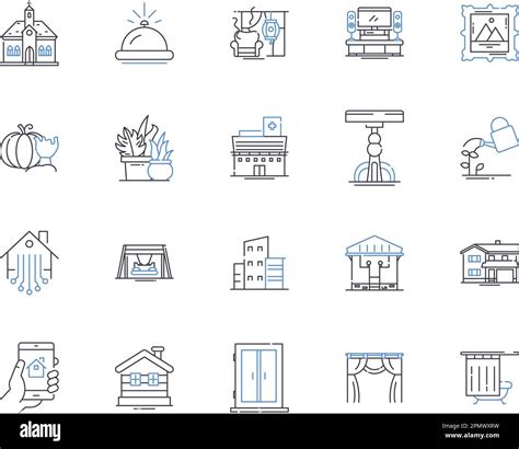 Architecture Design Outline Icons Collection Design Architecture