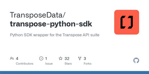 Github Transposedatatranspose Python Sdk Python Sdk Wrapper For The