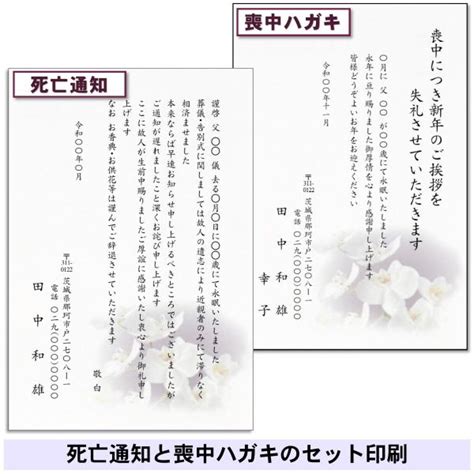 死亡通知 死去 逝去 訃報 お悔やみ 葬儀済み報告 礼状印刷と喪中はがき（年賀欠礼状）の印刷 セット割引有り （定型文の雛形をご用意します） 宛名印字対応可 ペーパープランナー