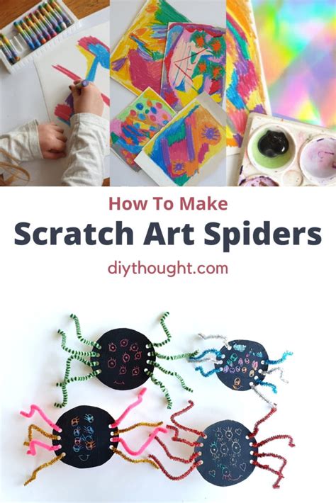 Scratch Art Spider Craft DIY Thought