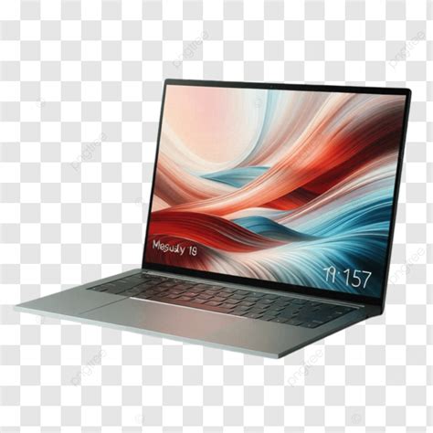 투명 배경에 3d 현대 노트북 디자인 투명 배경에 3d 현대 노트북 디자인 현대적인 노트북 디자인 랩탑 Png 일러스트 및