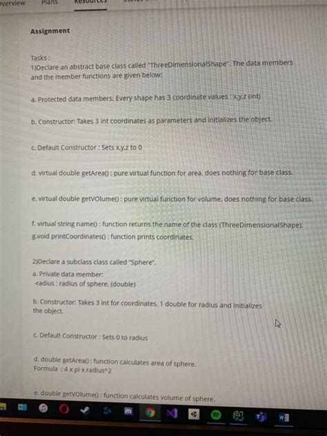 Solved Overview Plans Ro Assignment Tasks 1declare An