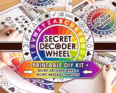 Secret Decoder Wheel Printable Escape Room Cipher Wheel Png Secret Agent Message Educational