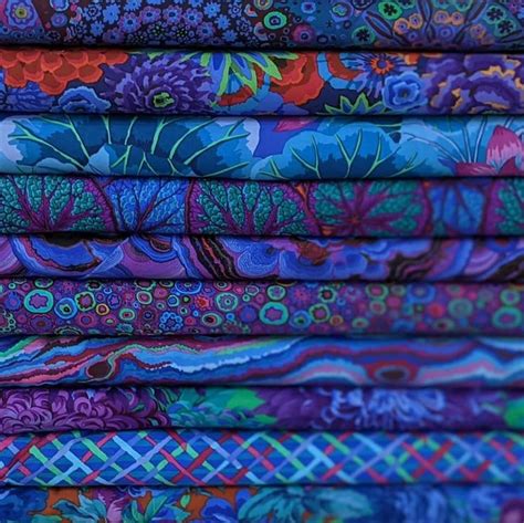 Kaffe Fassett Fabric Bundle Set In Blues From Free Spirit 10 Fabrics