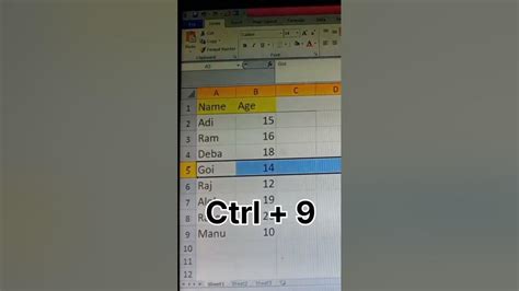 Row Hide On Ms Excel Shortcut Tricks Shorts Youtube Row Hide On Ms Excel Shortcut Tricks Shorts Youtube