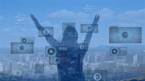 Animation Of Graphs Circles Computer Language Rear View Of Woman