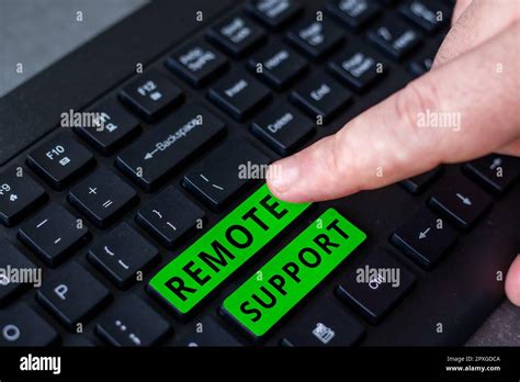 Sign Displaying Remote Support Business Showcase Help End Users To Solve Computer Problems And