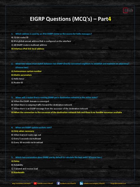 Eigrp Interview Questions Mcqs Part 4 Atech Waqas Karim Pdf
